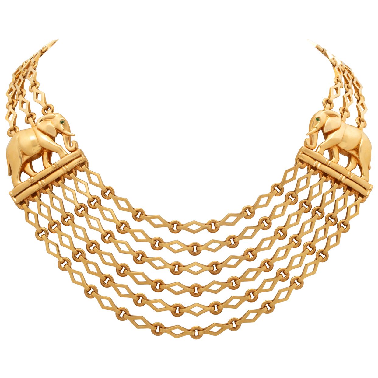 Vintage Cartier Elephant drape/bib necklace in 18k yellow gold,