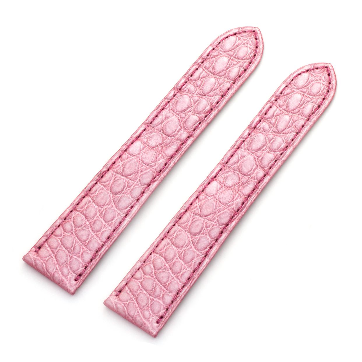 Cartier Genuine Pink Pearly Alligator Round Pat Watch Strap For