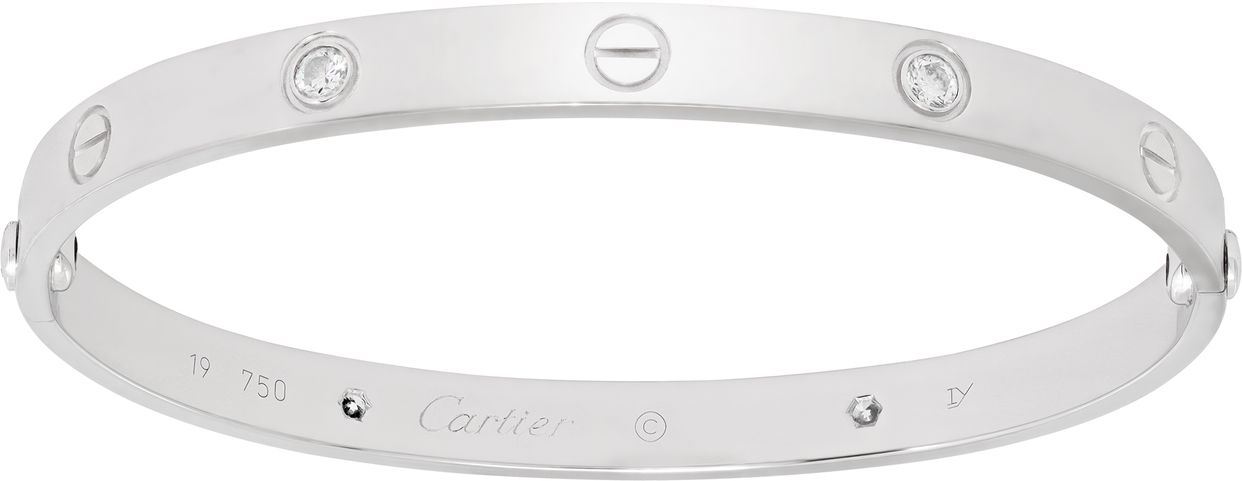 Cartier Love Bracelet With 4 Diamonds 18k White Gold | Gray & Sons