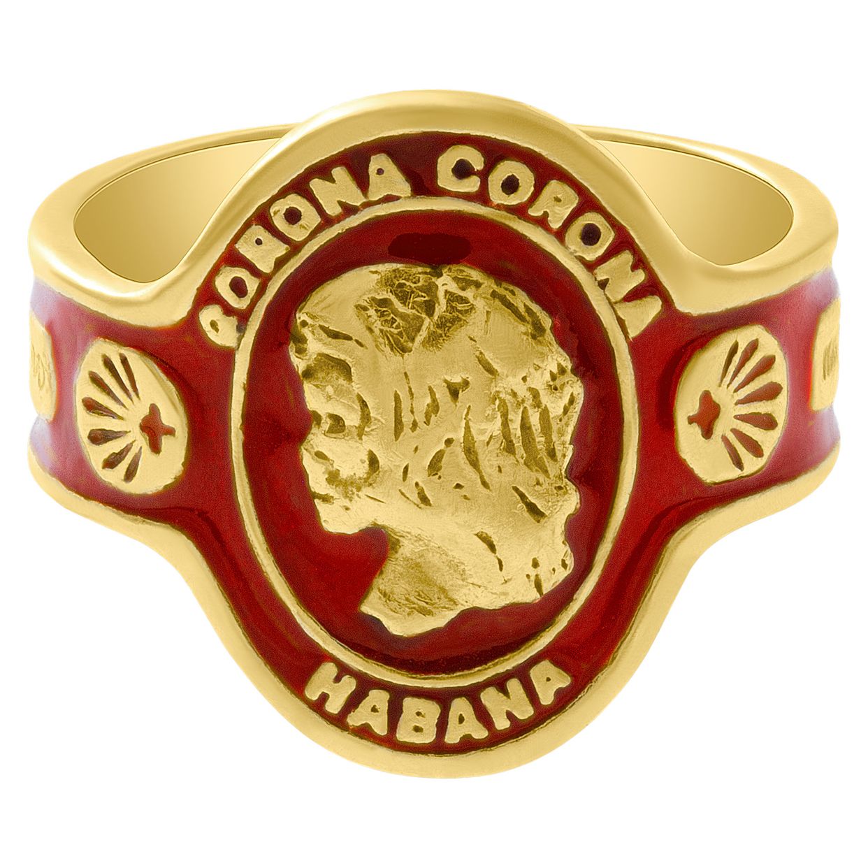 Cartier Red enamel cigar band in 18k Ser #38544 | Gray & Sons Jewelers