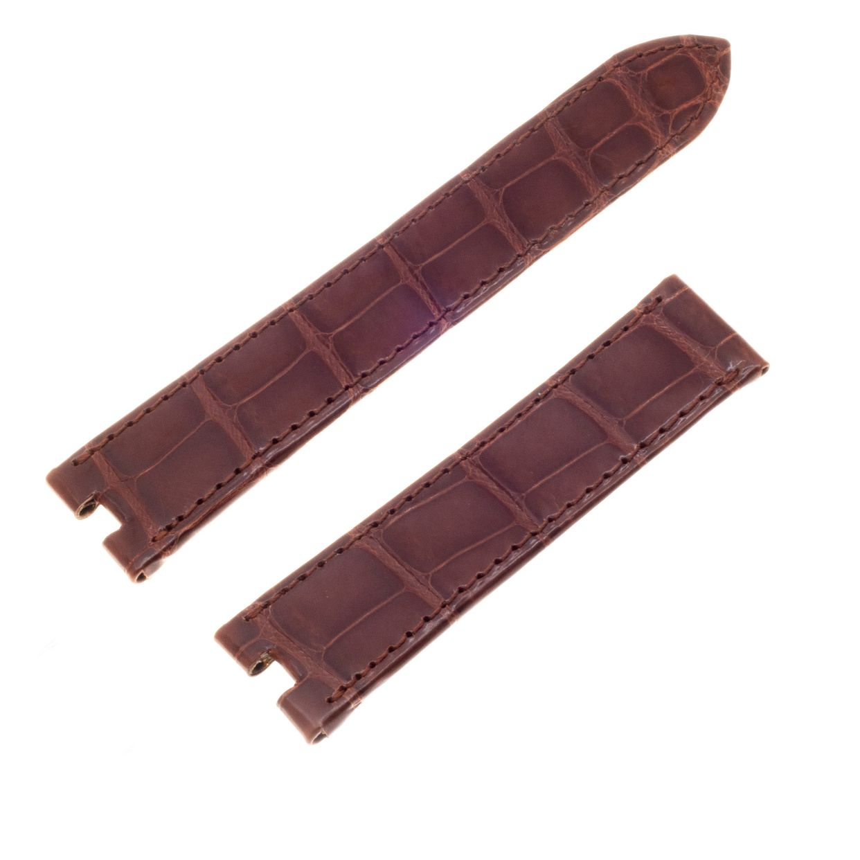Cartier shiny brown alligator strap 20mm x 18mm | Gray & Sons Jewelers