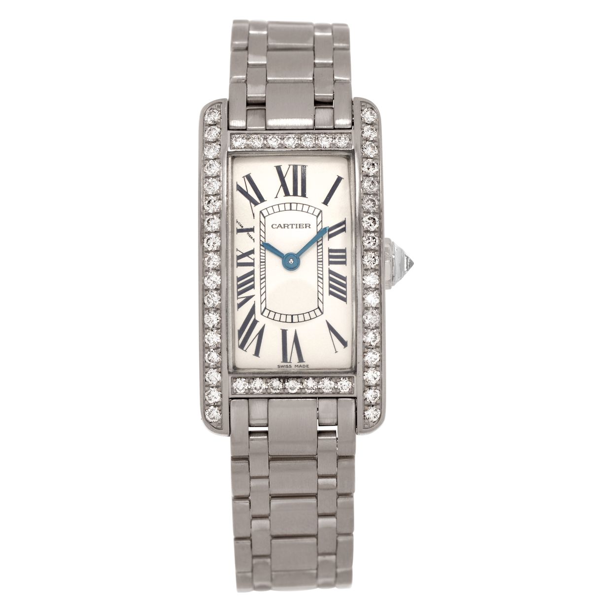 Pre-owned Cartier Tank Americaine 2489 18k white gold | Gray & Sons