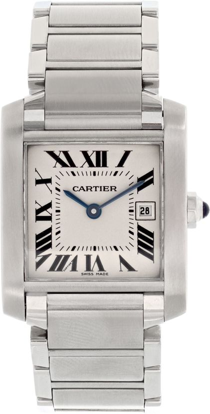 Pre-owned Cartier Tank Francaise 2465 Stainless Steel 25mm Q