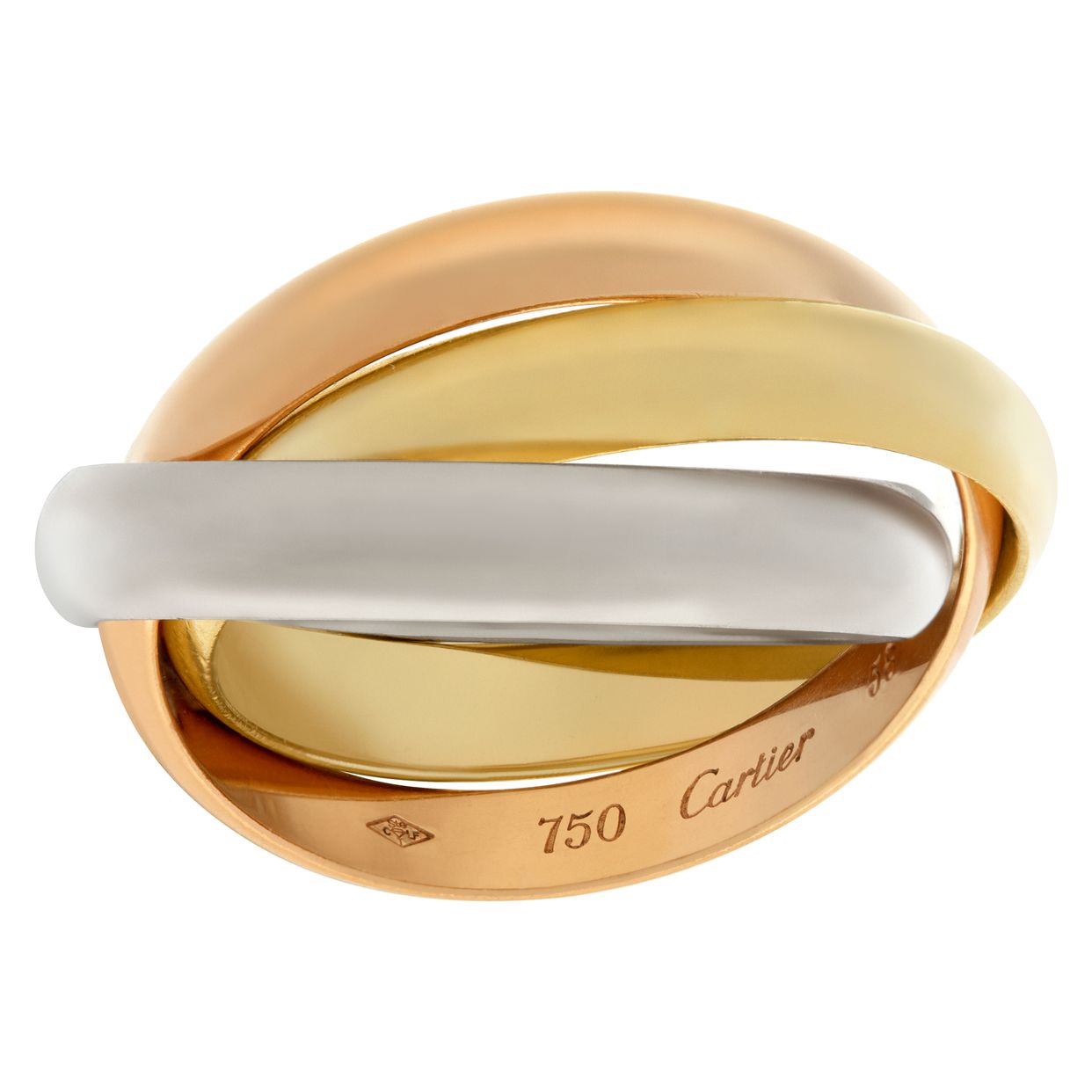 Cartier trinity ring 18k rose, white and yellow gold. | Gray & Sons