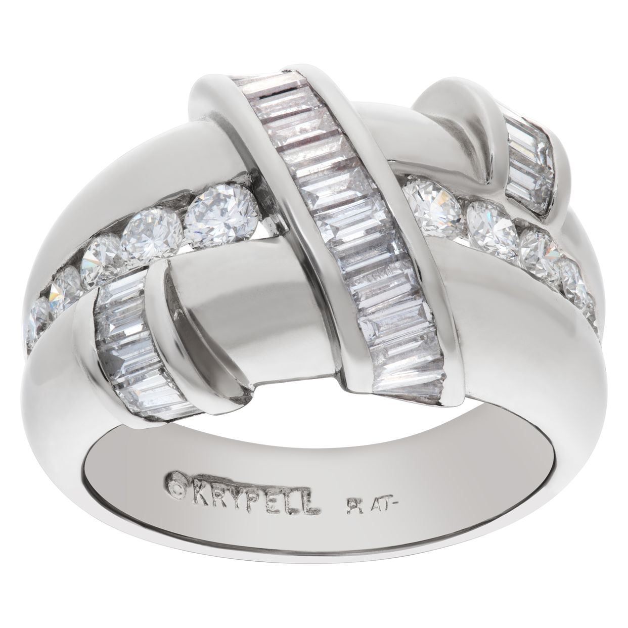 Charles Krypell diamond ring in platinum. 1.00 ct in round