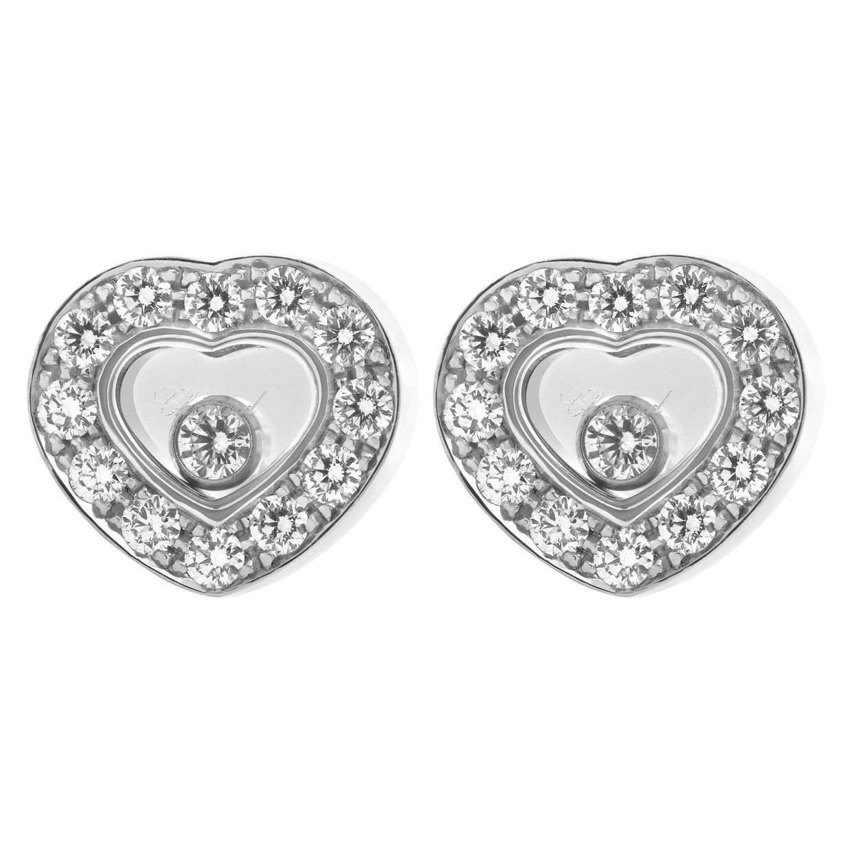 Chopard Happy Diamond Icons earings in 18k white gold | Gray & Sons
