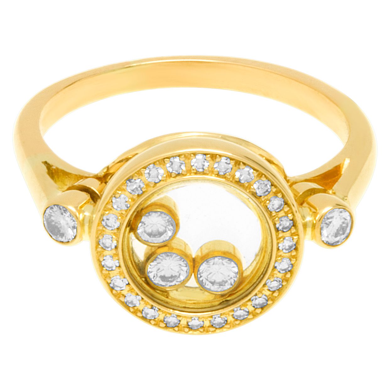 Chopard Happy Diamonds ring in 18k yellow gold with 3 floating
