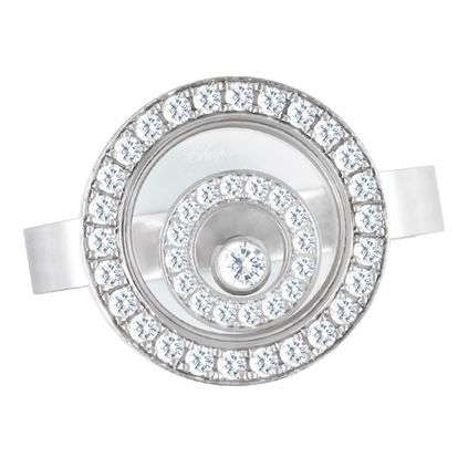 Chopard Happy Spirit floating diamond ring in 18k white gold w/