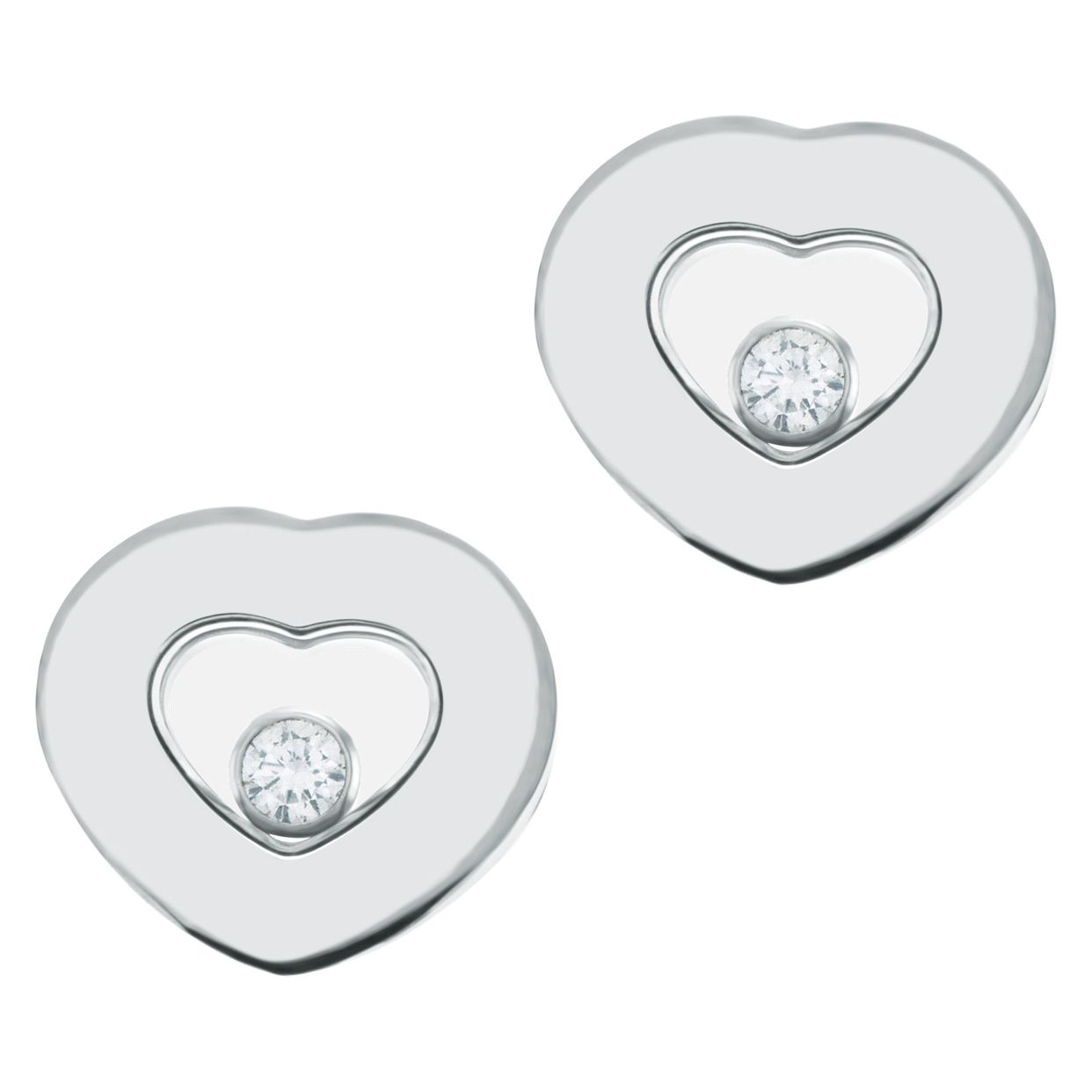 Chopard Heart Floating Diamond ICON Earrings in 18k white