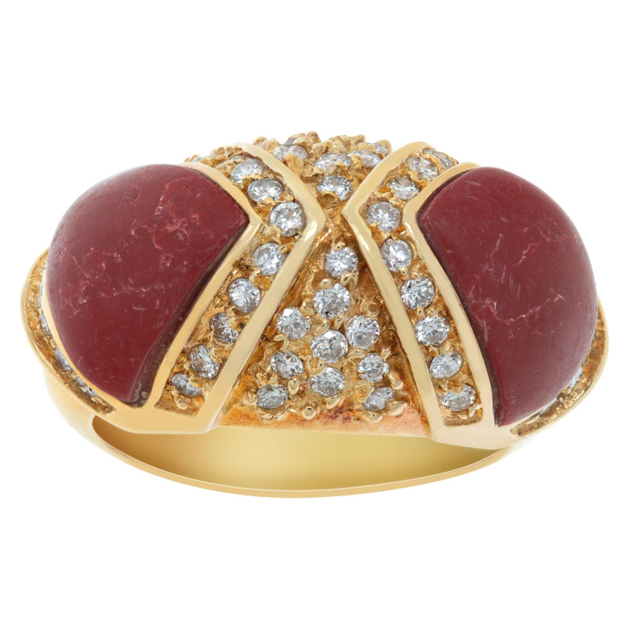 Coral diamond ring 18k | Gray & Sons Jewelers