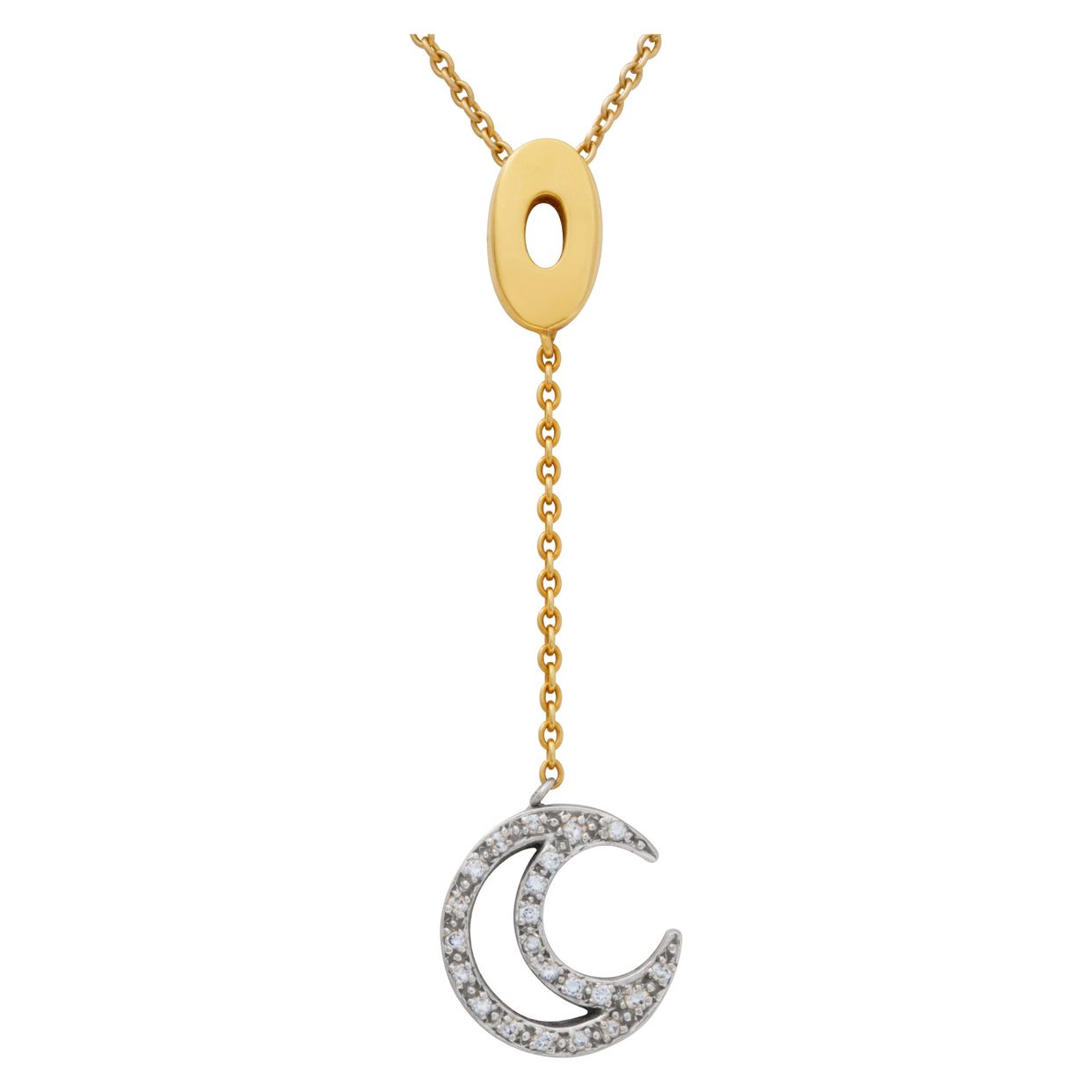 Cresent moon diamond pendant necklace in 18k | Gray & Sons Jewelers