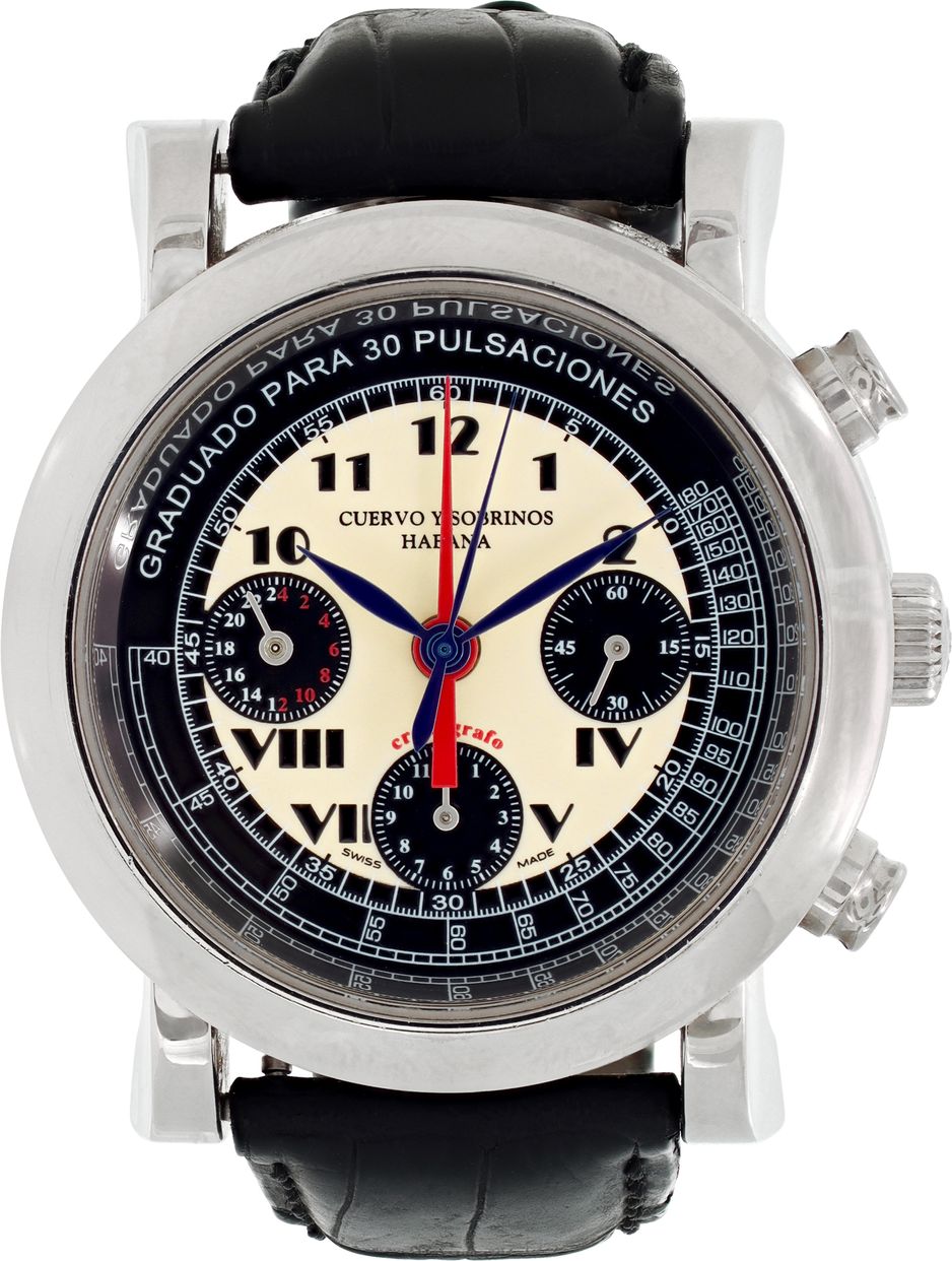 Pre-owned Cuervo Y Sobrinos A3012 Stainless Steel 43mm auto