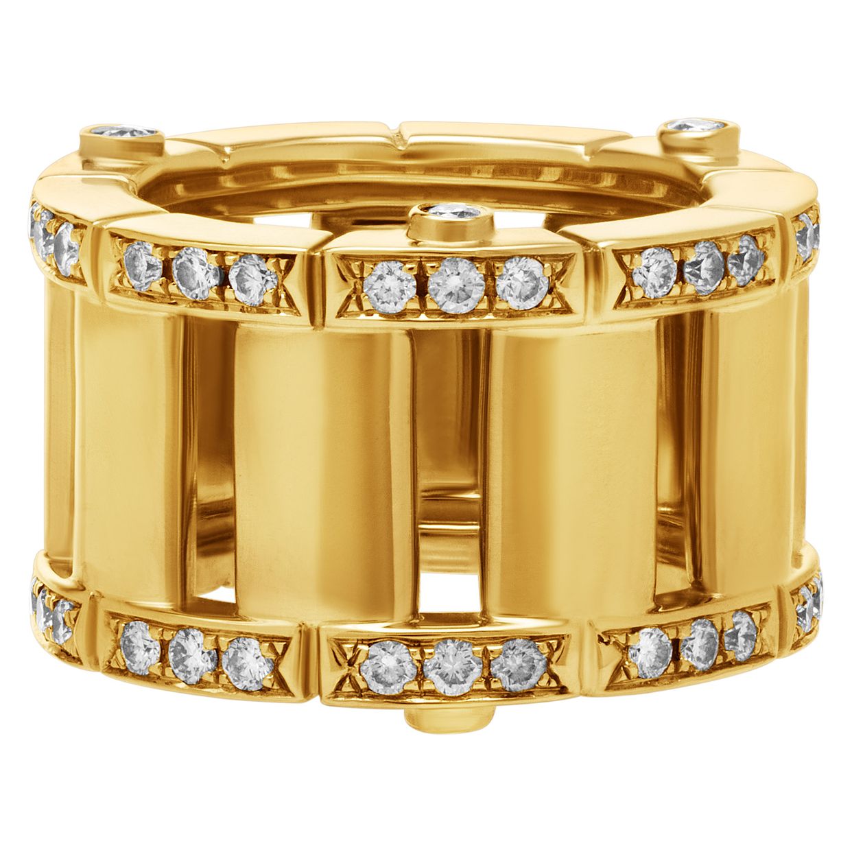 Custom eternity "Prestige" ring in 18k yellow gold. 1.20cts (G