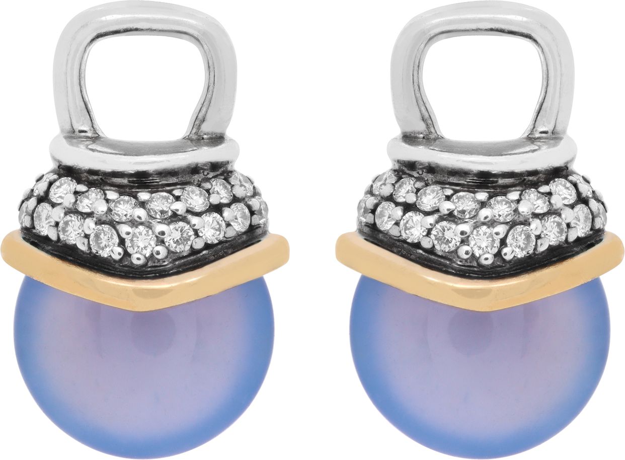 David Yurman Acorn drop earring enhancers with chalcedony