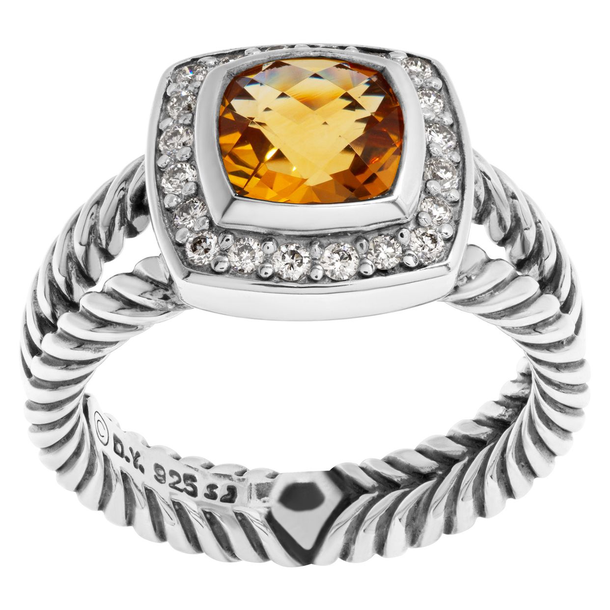 David Yurman Citrine and diamond ring in sterling silver | Gray & Sons