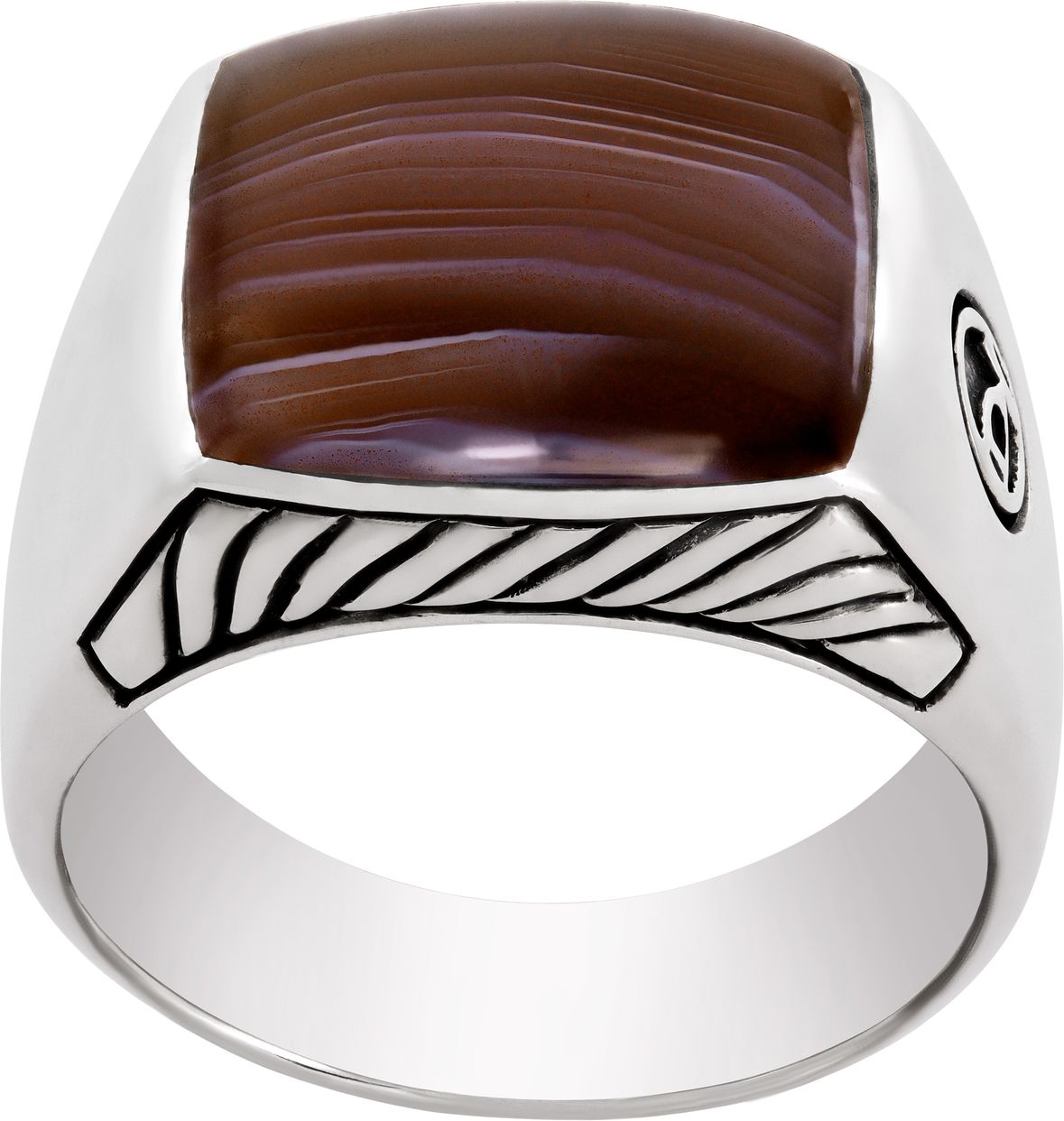 David Yurman Signet Ring with Agate in Sterling Silver | Gray & Sons