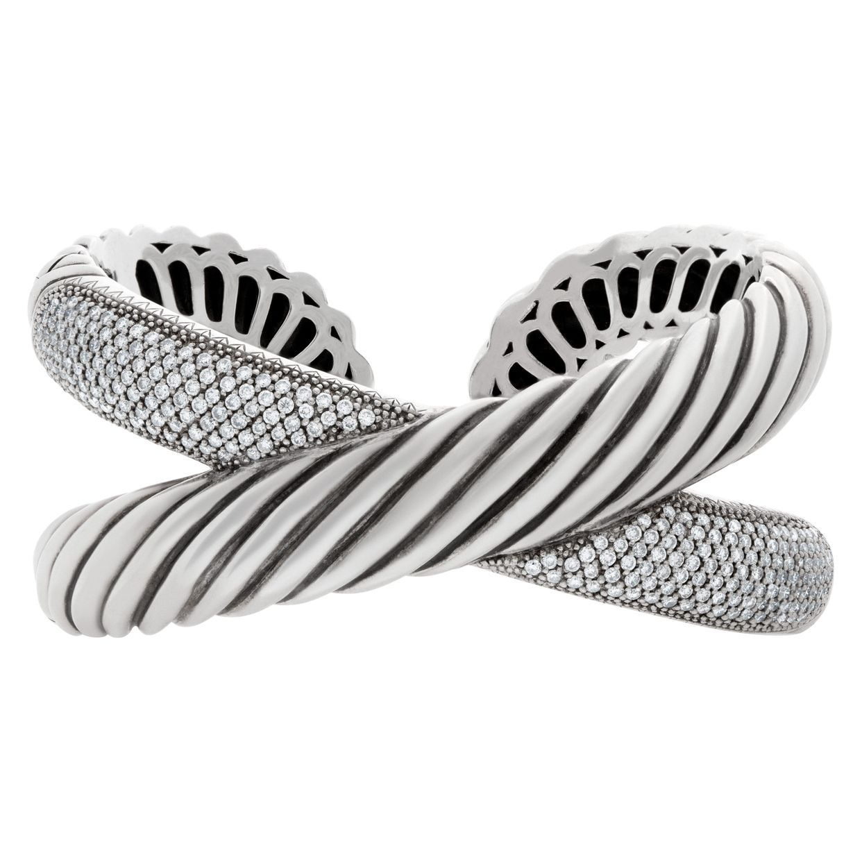 David Yurman Diamond Bracelet Cuff in Sterling Slver | Gray & Sons