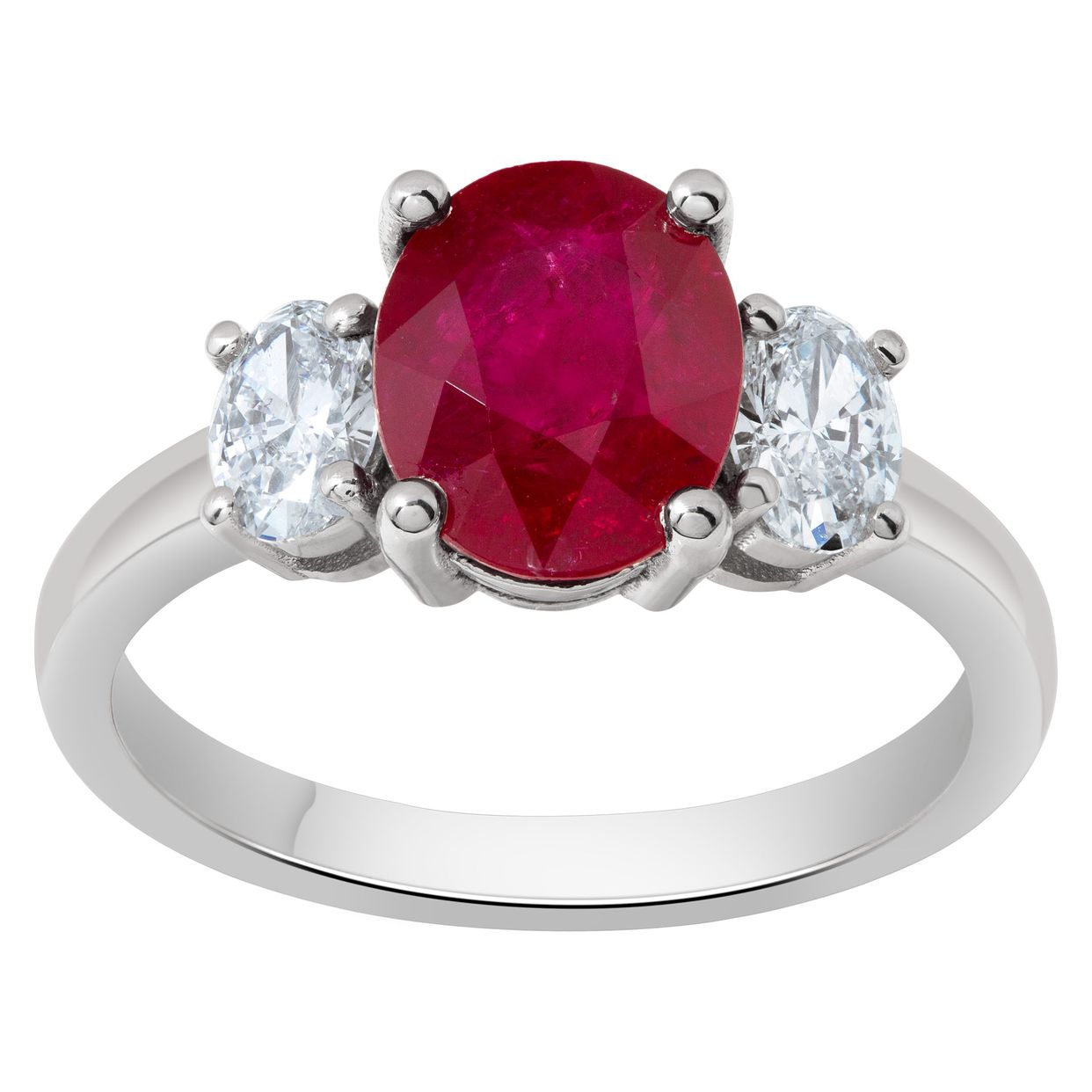 Diamond and ruby ring in platinum | Gray & Sons Jewelers