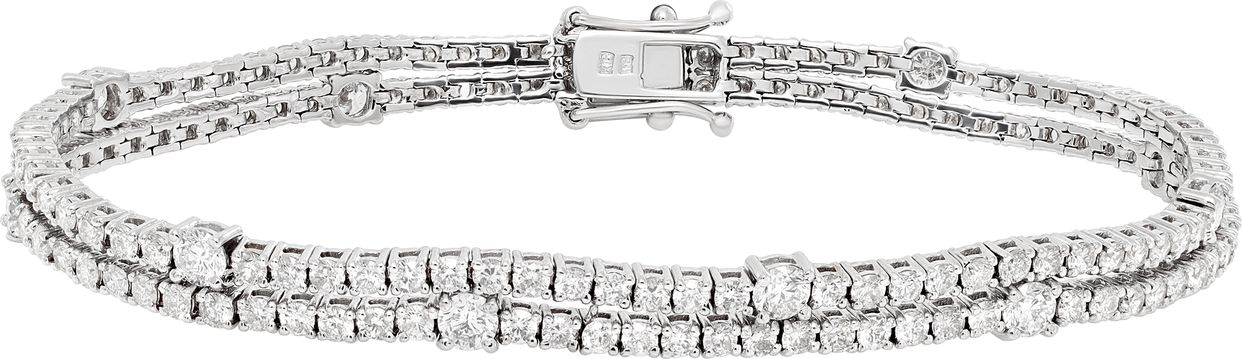 Double strand diamond bracelet in 18k white gold | Gray & Sons