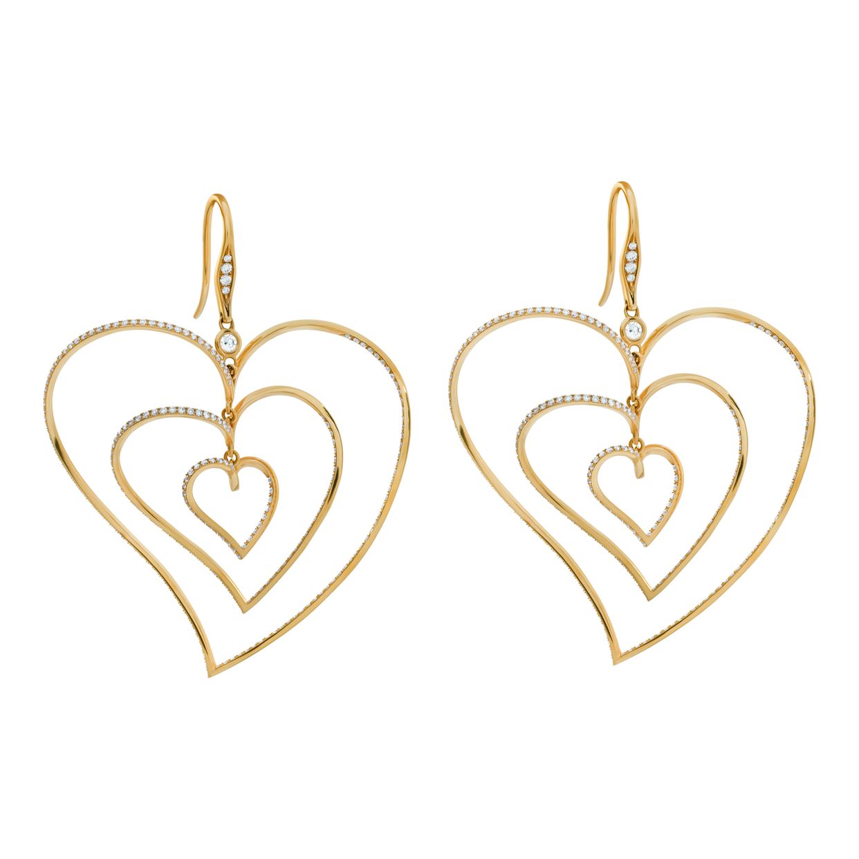 Diamond Heart Shaped Dangling Earing, Tiffany Style | Gray & Sons