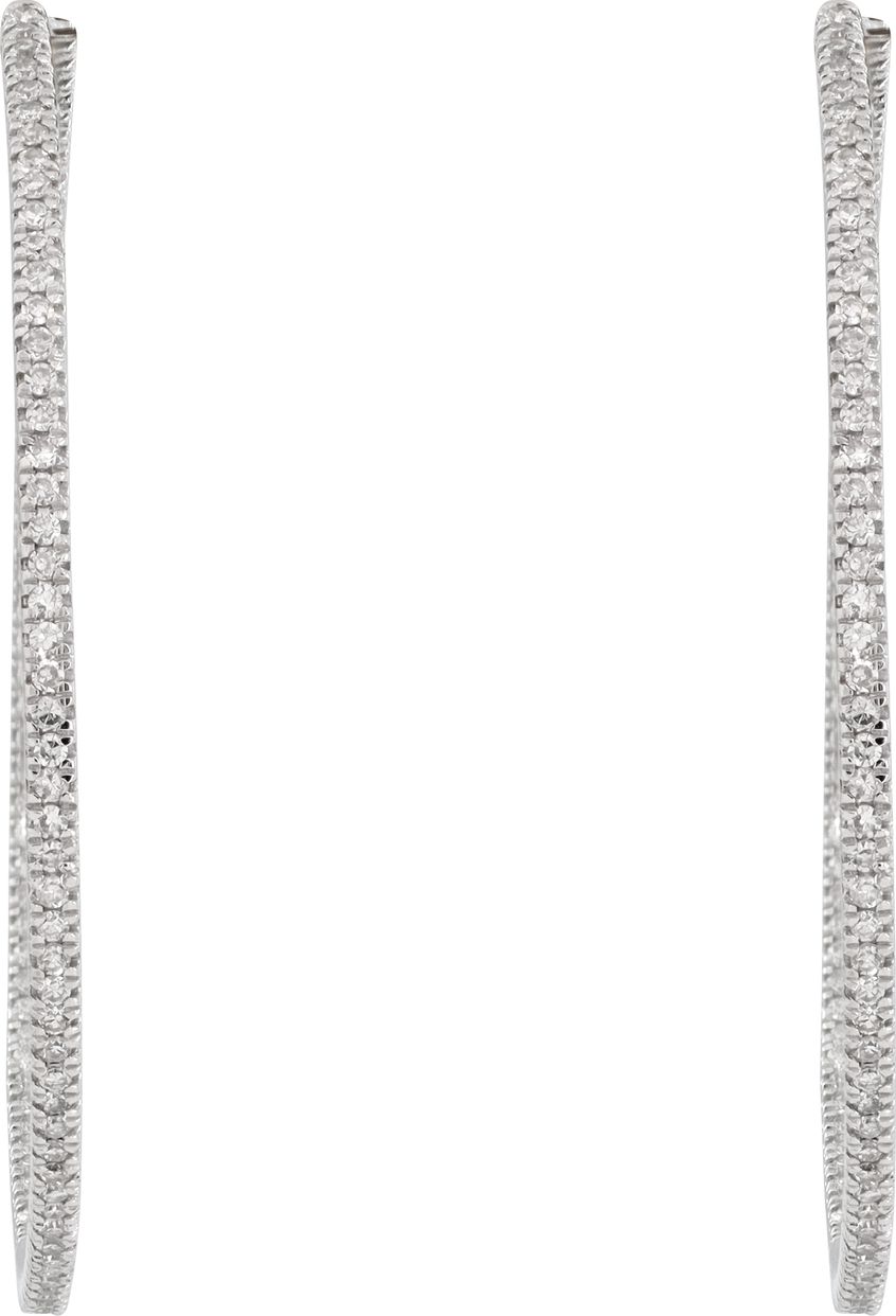 Diamond hoops in 14k white gold | Gray & Sons Jewelers