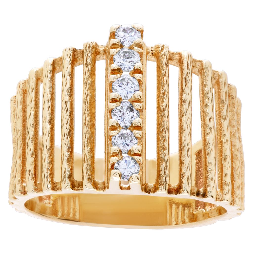 Diamond line ring in 14k yellow gold. Size 7 | Gray & Sons Jewelers