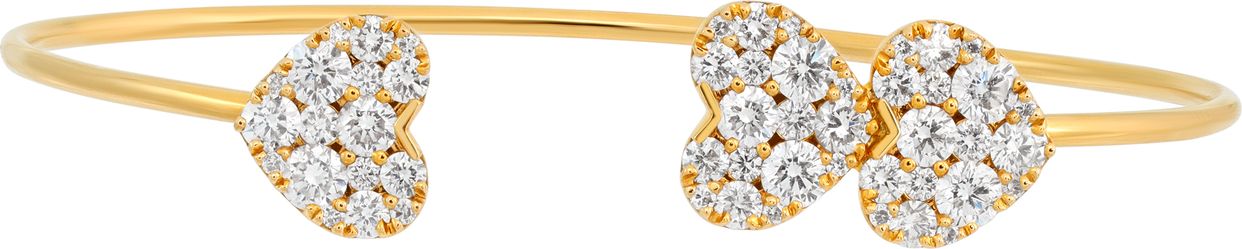 Diamond open bangle in 18k yellow gold. | Gray & Sons Jewelers