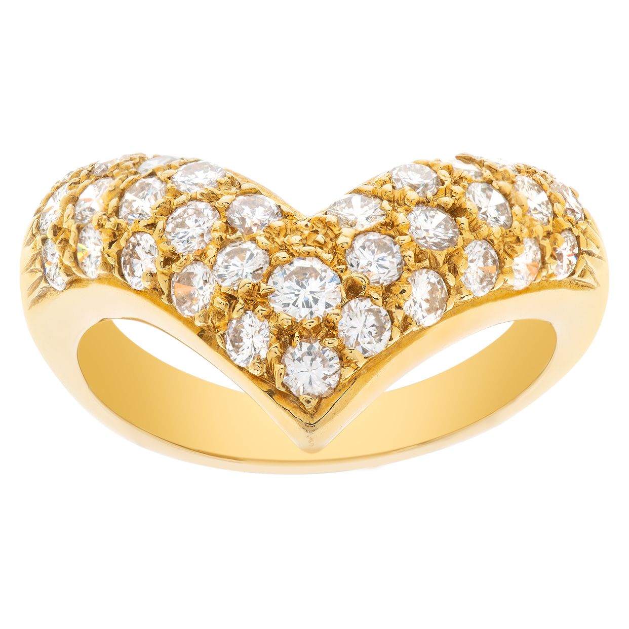 Diamond V ring in 18k | Gray & Sons Jewelers