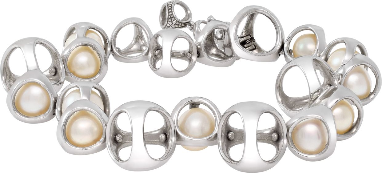 Di Modolo Icona Pearl Bracelet in Sterling Silver with Plate
