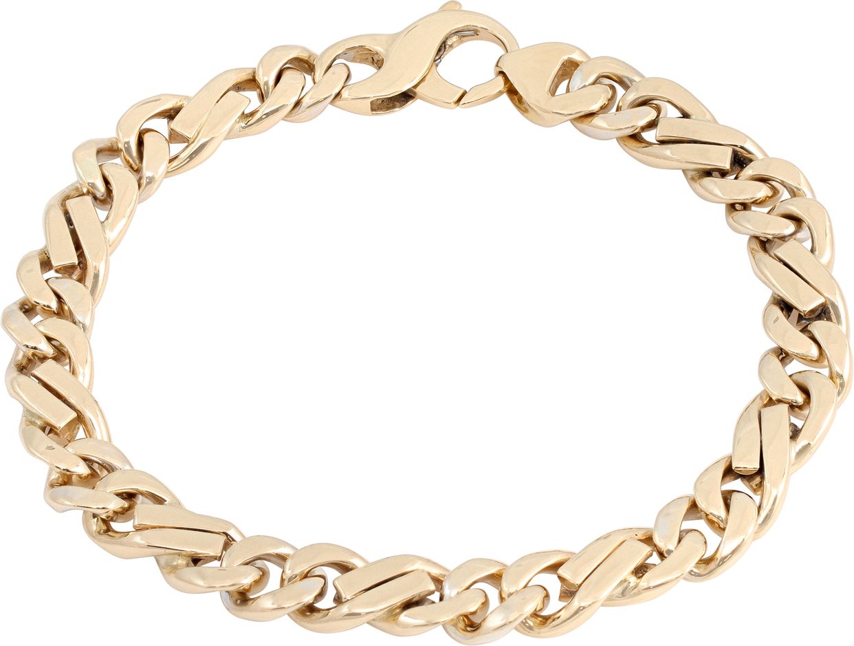 Gold bracelet Fancy curved link chain in 18k yellow gold | Gray & Sons