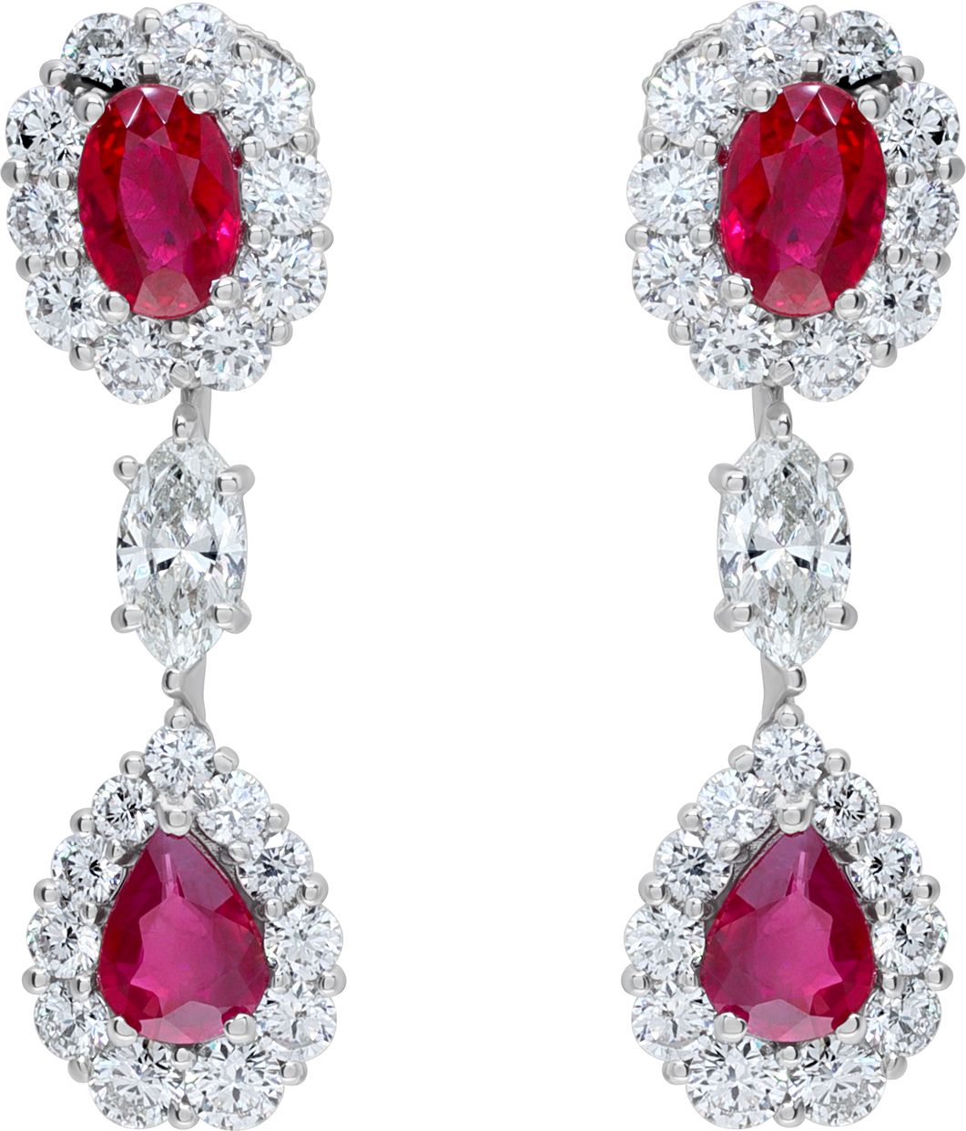 GIA Certified Burma Ruby & diamond earrings in platinum | Gray & Sons