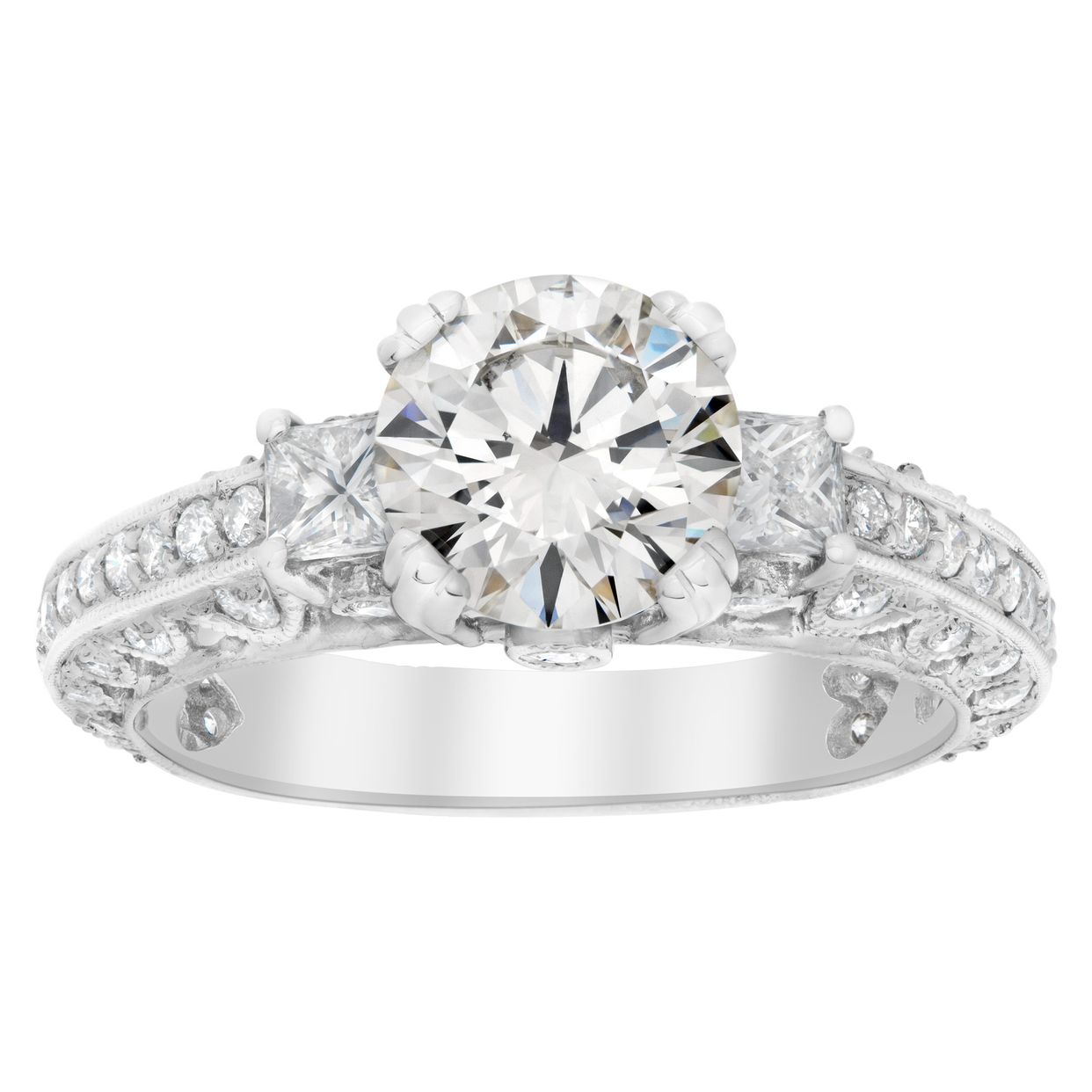 GIA certified diamond studs; RBC 2.02 carat (K color, S517613
