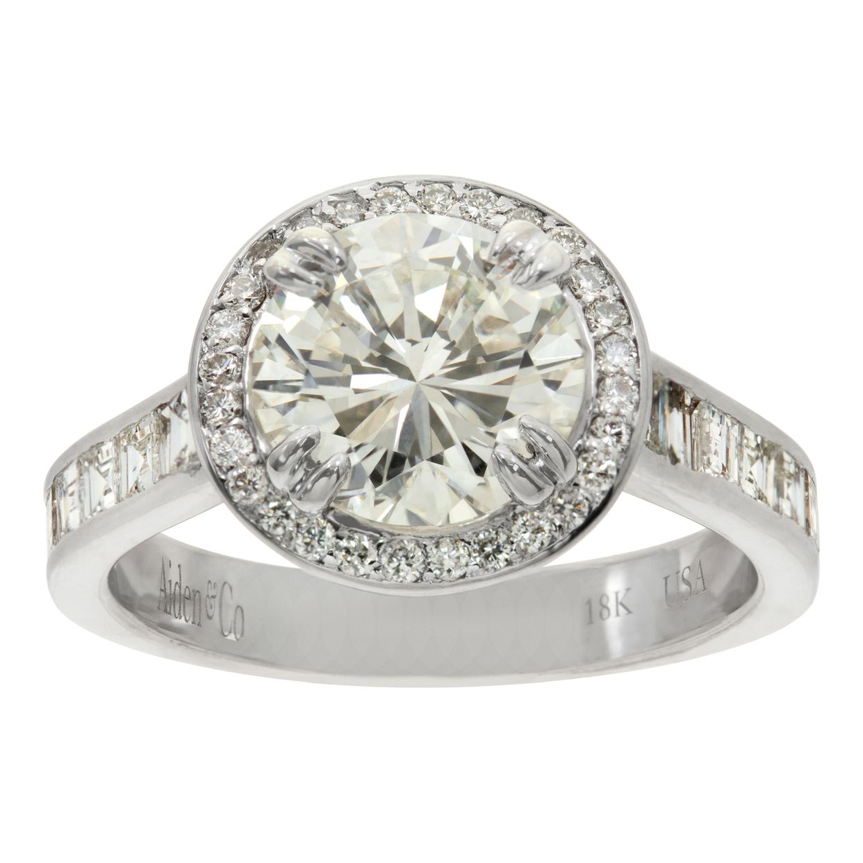 GIA certified round brilliant cut 2 carat diamond (I color,