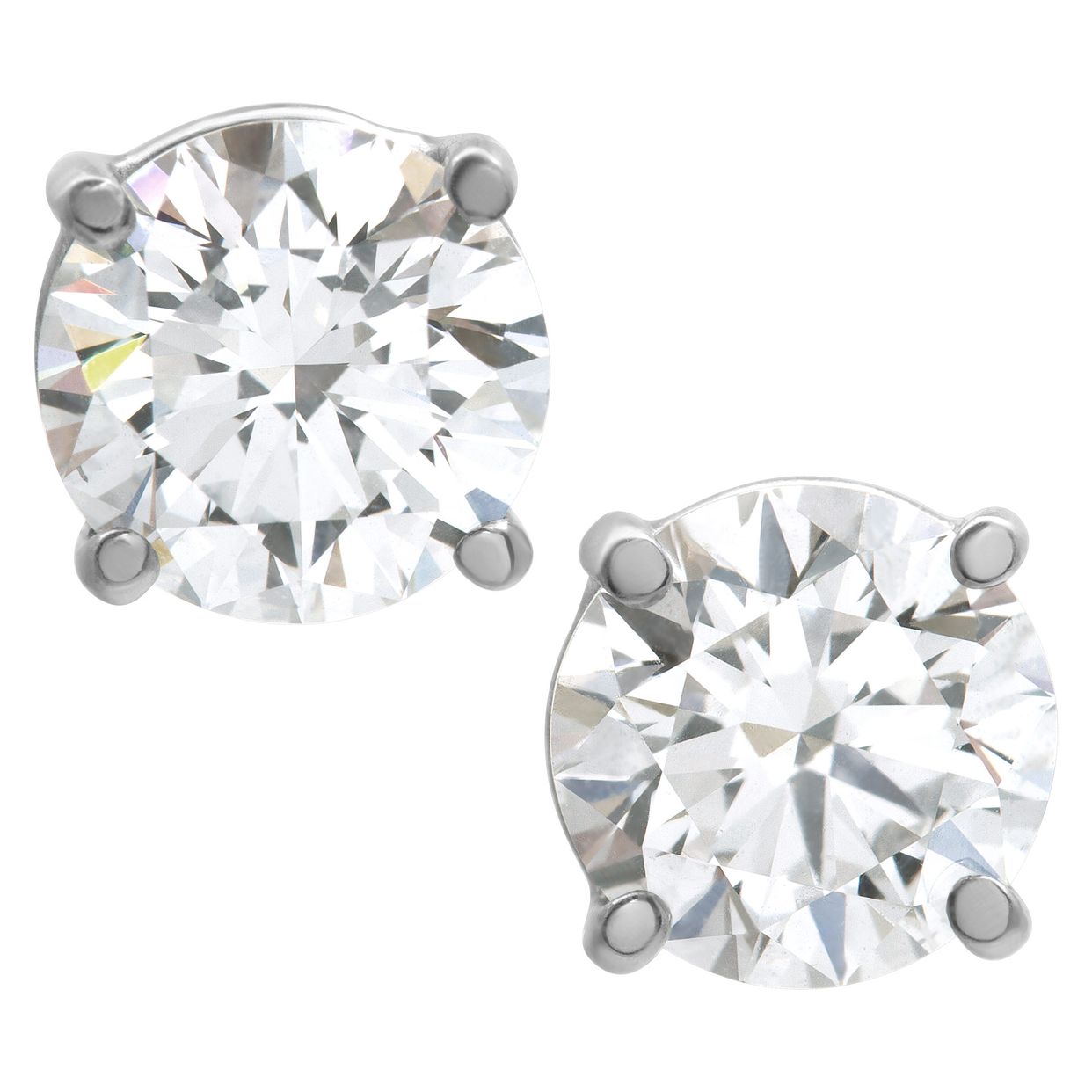 GIA triple EX DIA studs in platinum, 2.05 Cts TW; D color