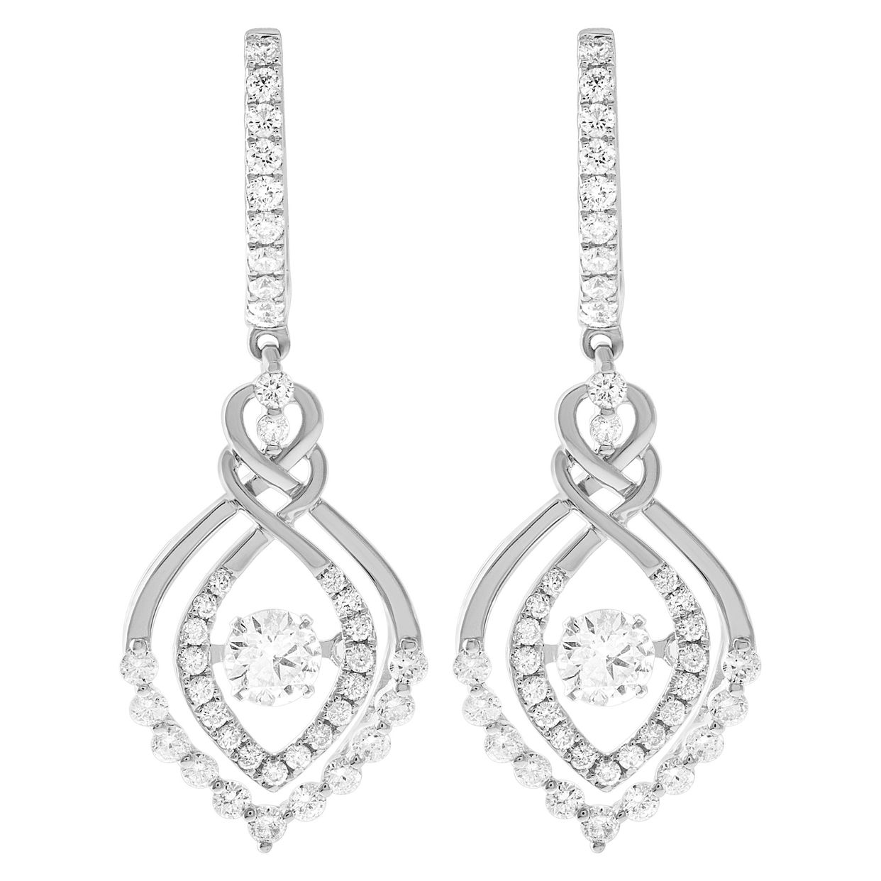 Glamorous Dancing diamonds earrings in 18k white S516267
