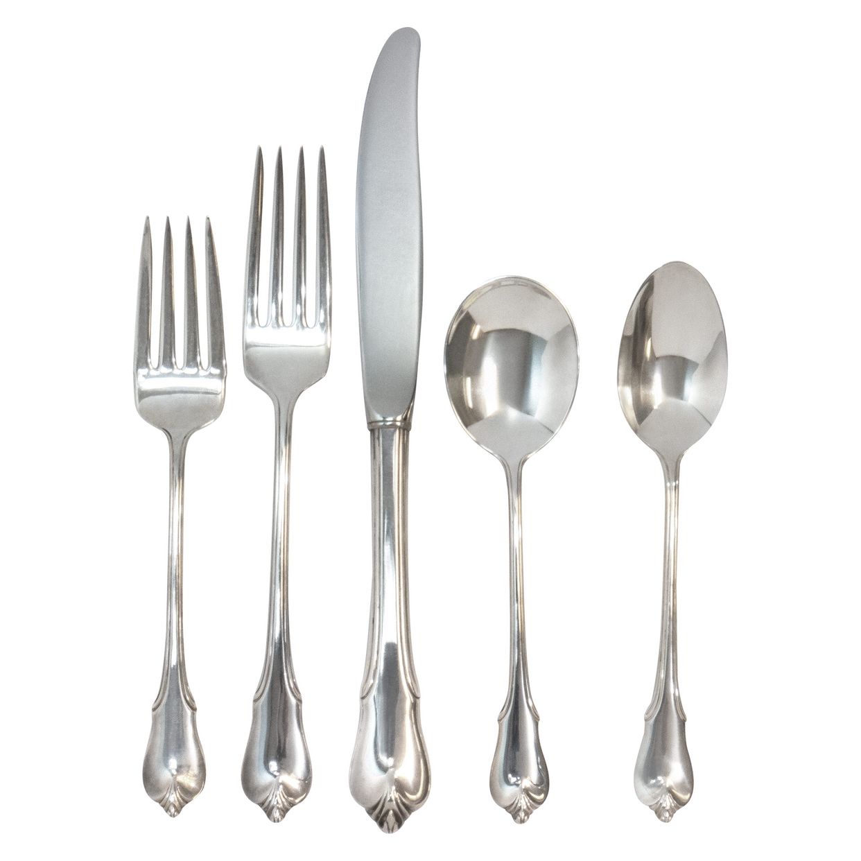 "GRAND COLONIAL" Sterling Silver Flatware Set patented in