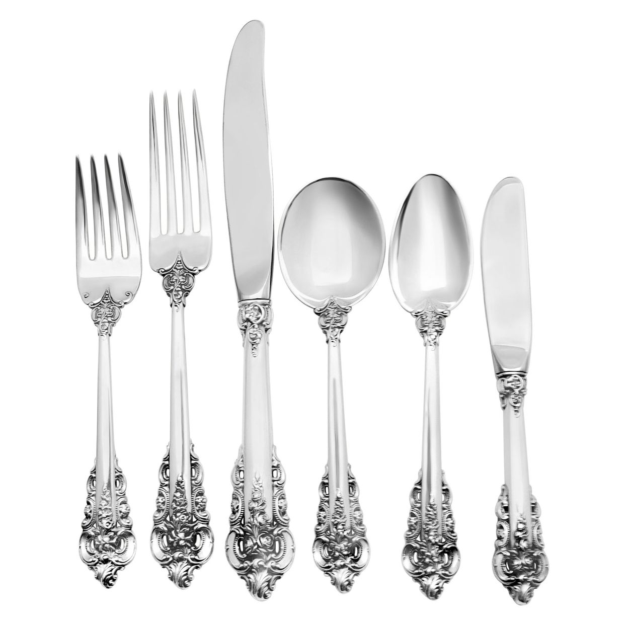 "GRANDE BAROQUE" Sterling Silver Flatware- Patented in | | Gray & Sons