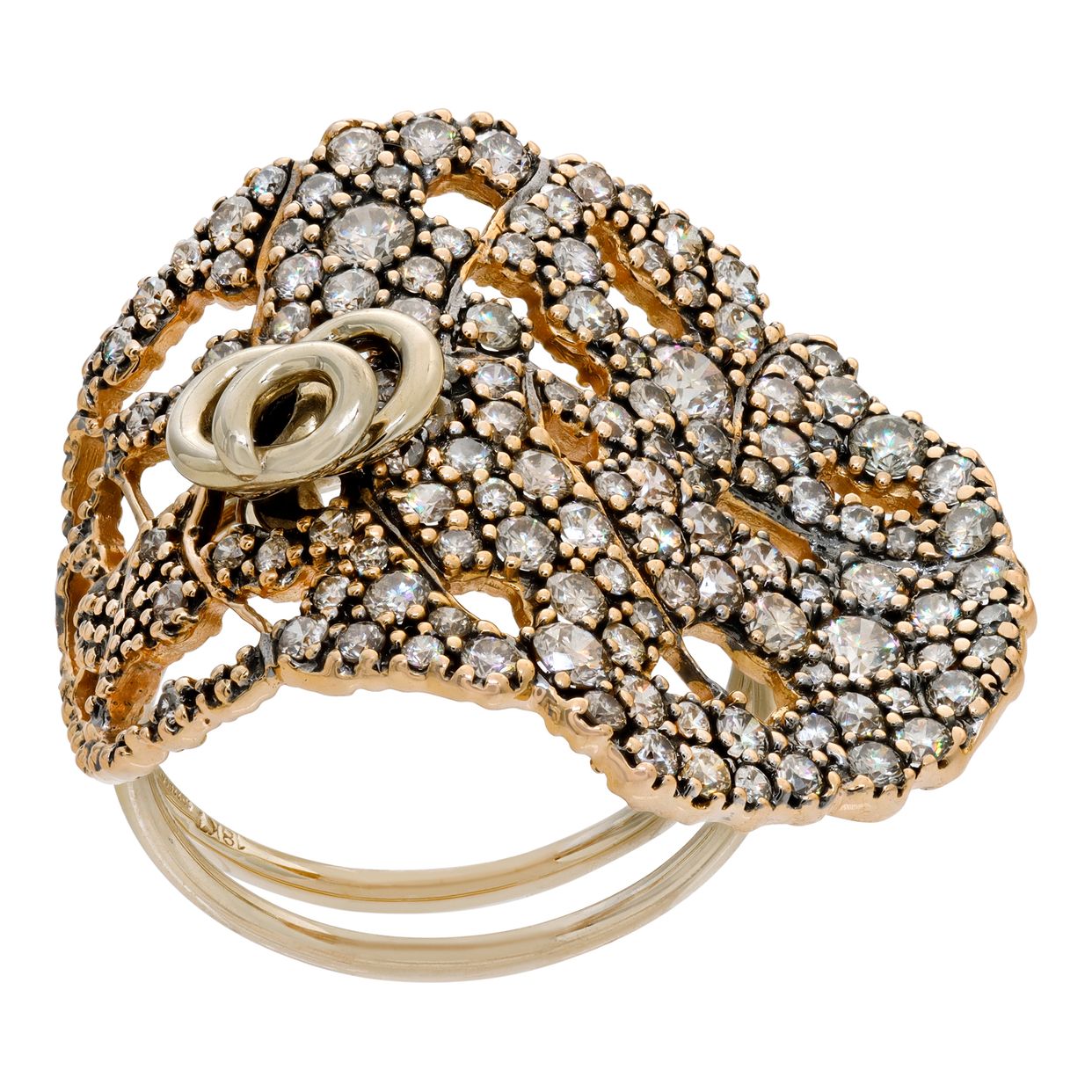 H. Stern ring with over 1 carat in champagne diamonds in 18k