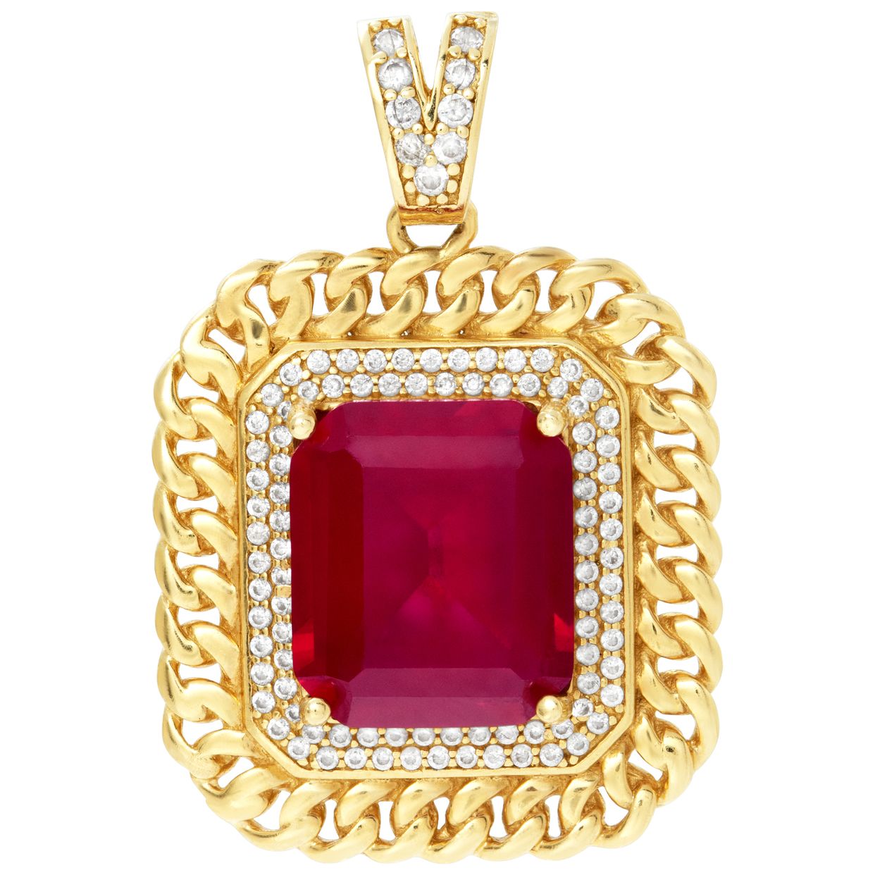 Hallmarked CAL, beautiful antique pendant w/ synthetic ruby