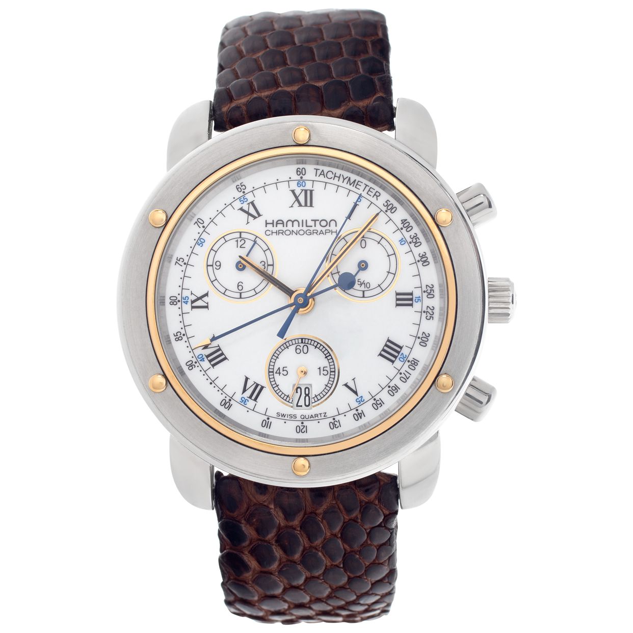 Preowned Hamilton Chronograph 8800 Stainless Steel White