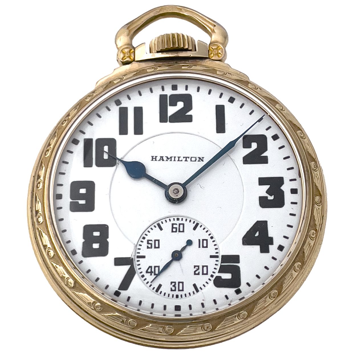 Used Hamilton pocket watch 992e gold fill 50mm Manual watch