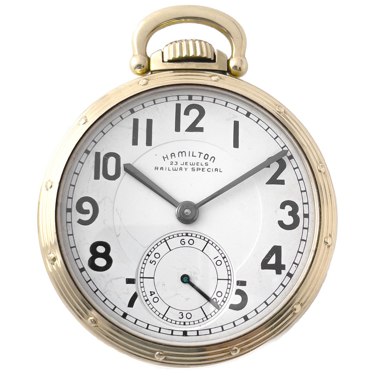 Pre-owned Hamilton Railmaster 950B gold fill 50mm Manual