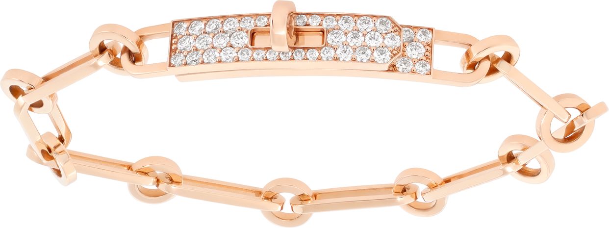 Hermes Kelly Chaine diamond bracelet small model in 18k rose