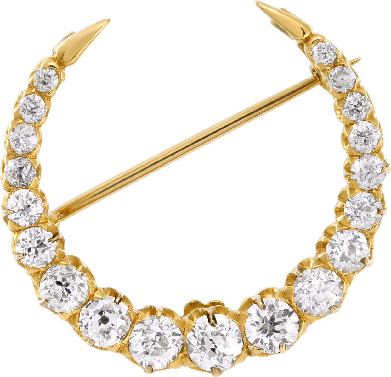 18k yellow gold diamond brooch | Gray & Sons Jewelers