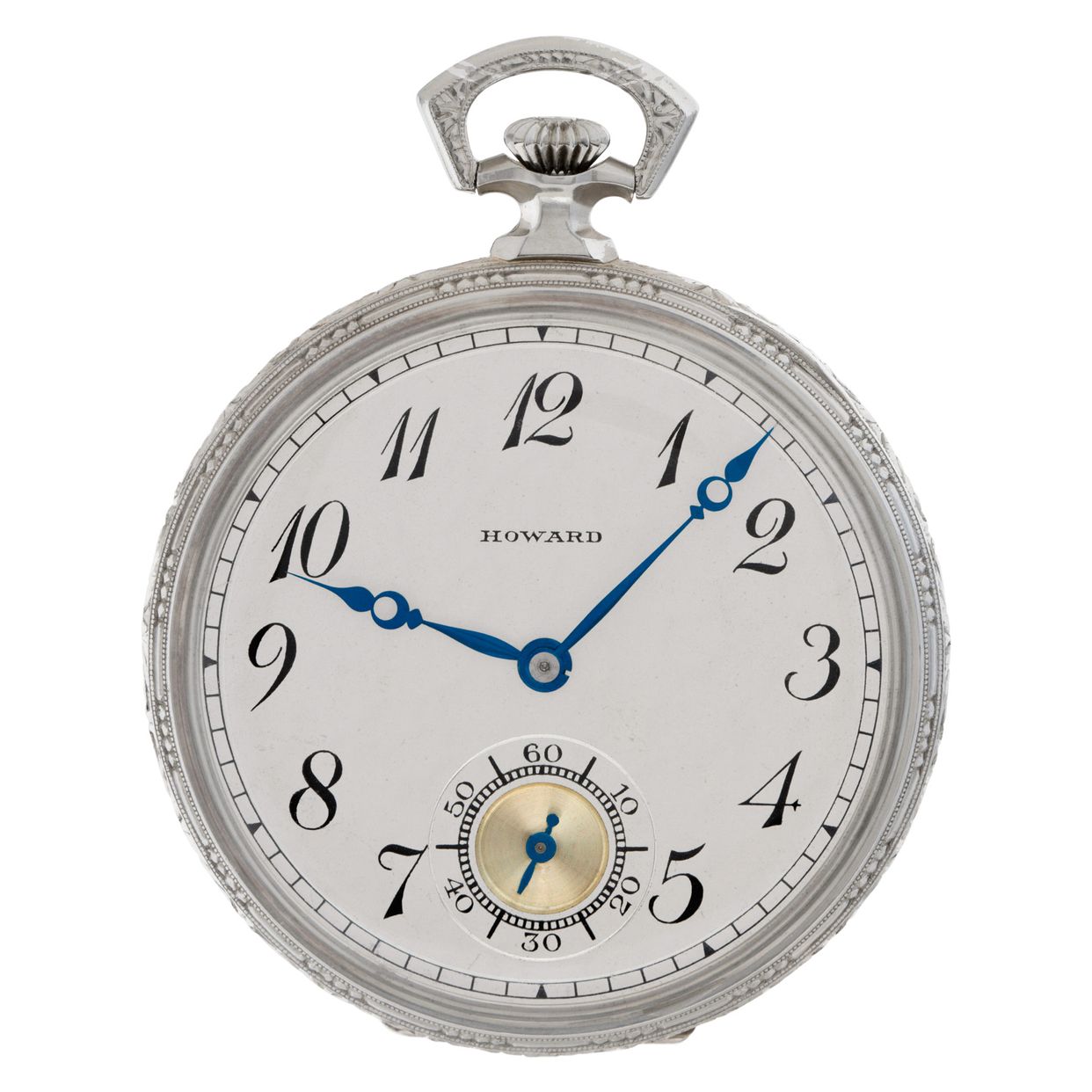 Pre-owned Howard pocket watch 14k white gold 43.5mm Manual