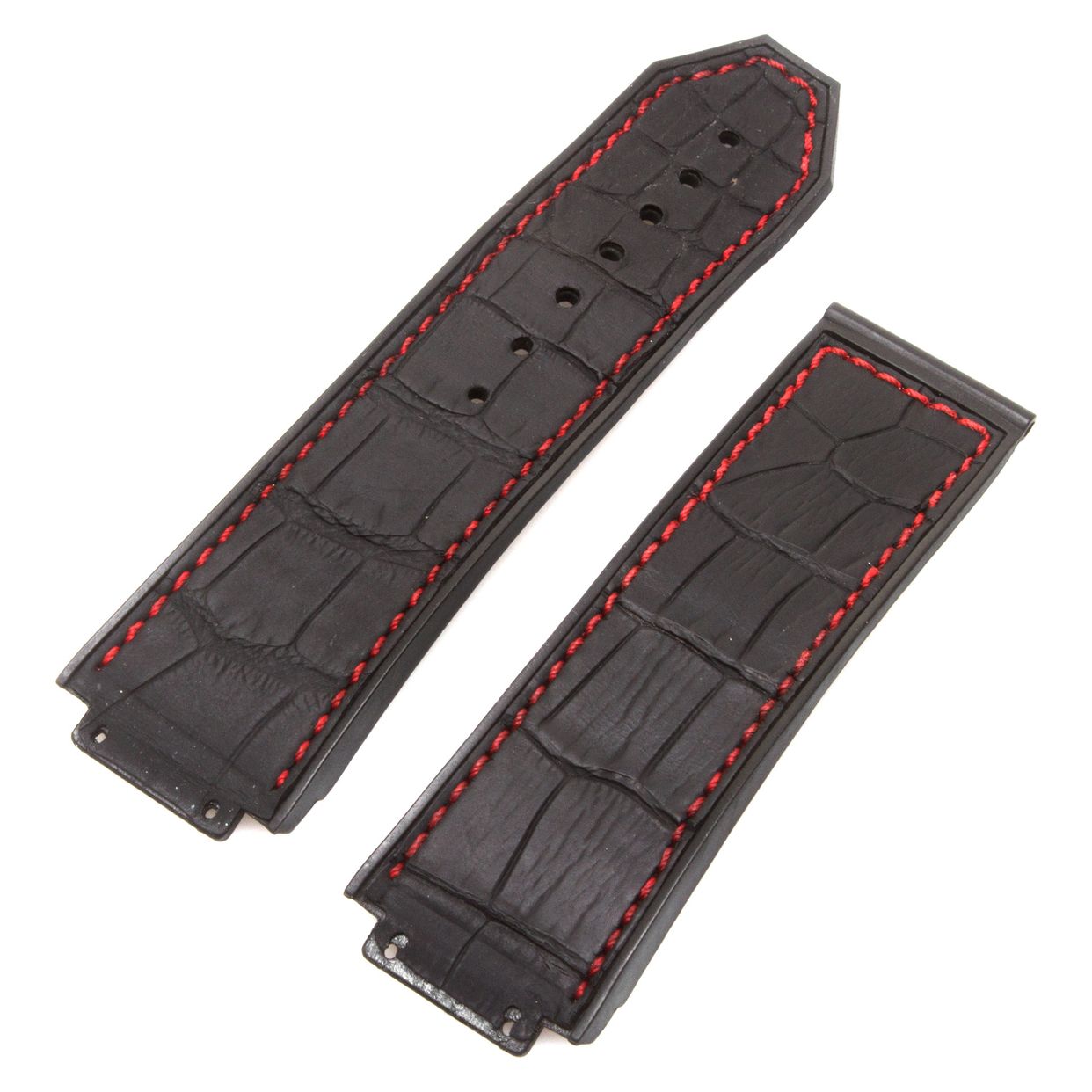 Hublot black alligator rubber strap 21mm x 19mm (12-25-80,