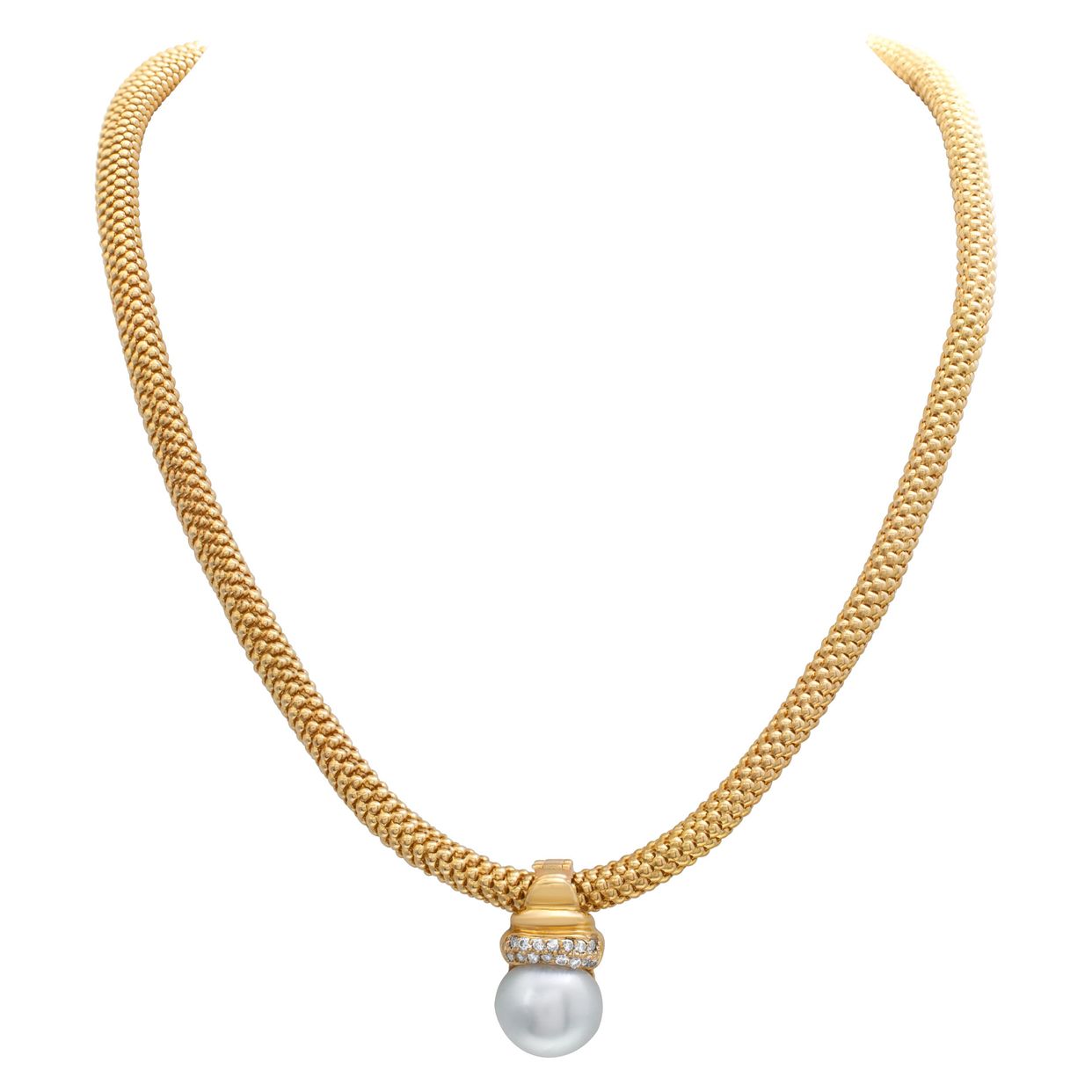 Italian designer "Bersani" necklace in 18k yellow gold with a