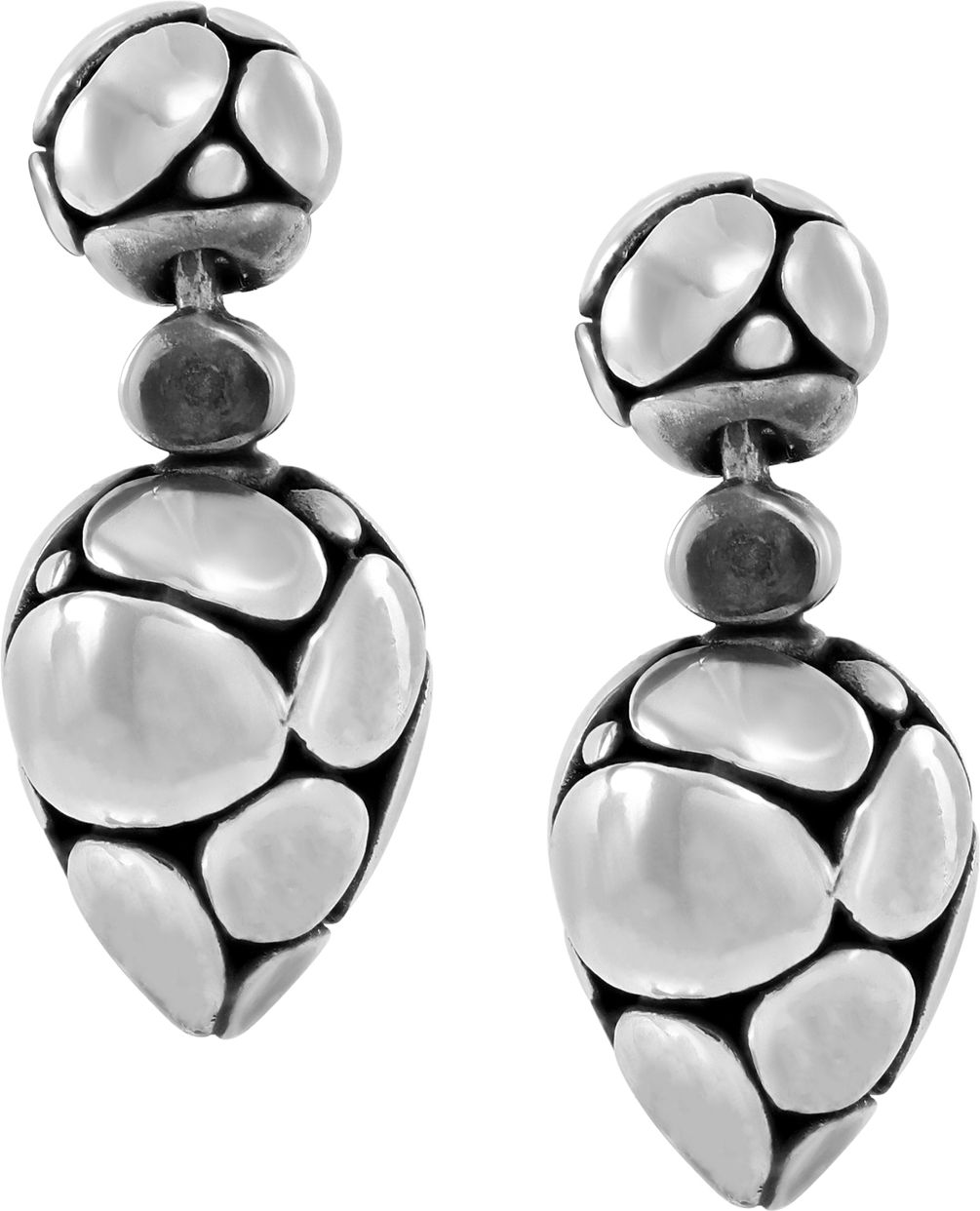 John Hardy Kali Pebble Acorn Drop Earrings in Sterling Silve