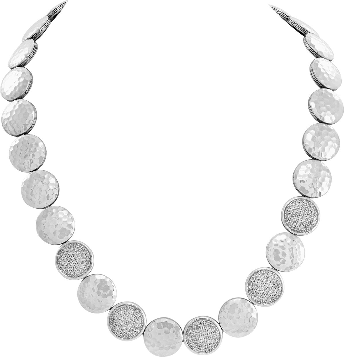 John Hardy Palu Collection Hammered Disc Diamond Necklace