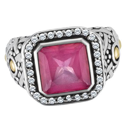 John Hardy Ring In Sterling Silver With 18k Yellow Gold Accents